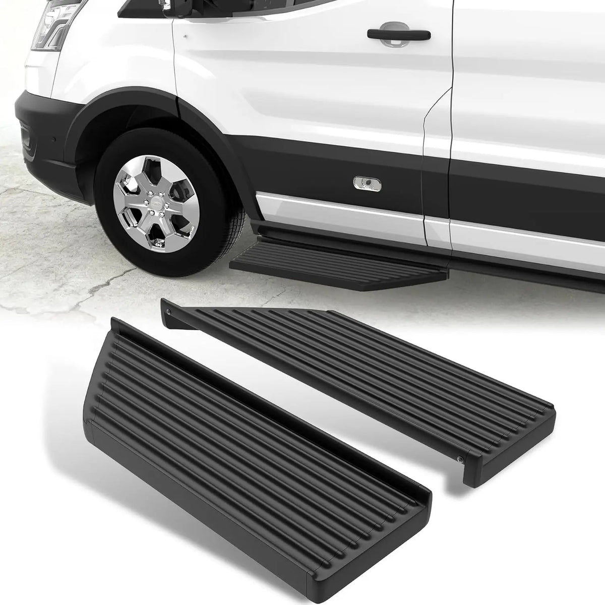 MELIPRON Running Board Fits for Ford Transit 150, 250, 350, Aluminum R